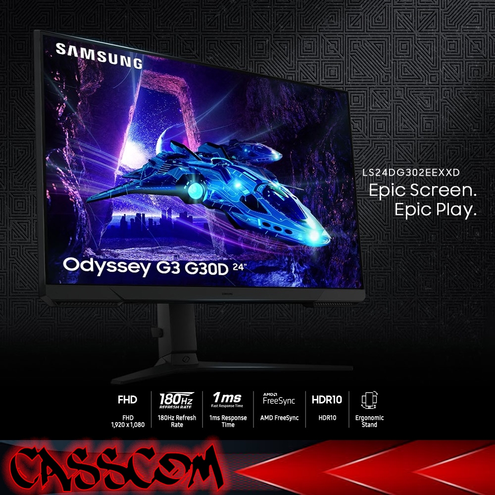 Jual LED Samsung LS24DG302EEXXS 24" Odyssey G3 G30D FHD 180Hz Gaming ...