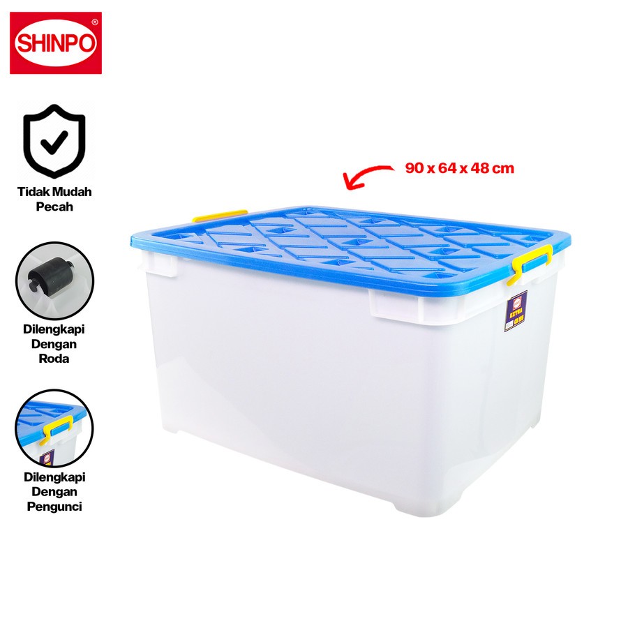 Jual SHINPO EXTRA CONTAINER BOX JUMBO BESAR CB 195 LITER + RODA - GDC ...