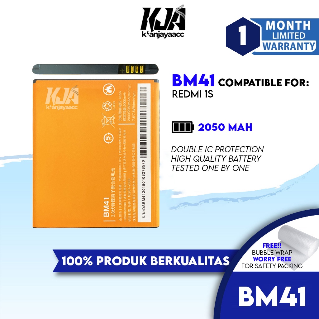 Jual Baterai Redmi 1S / BM41 Original OEM Batrai Batre Battery Hp Ori | Shopee Indonesia