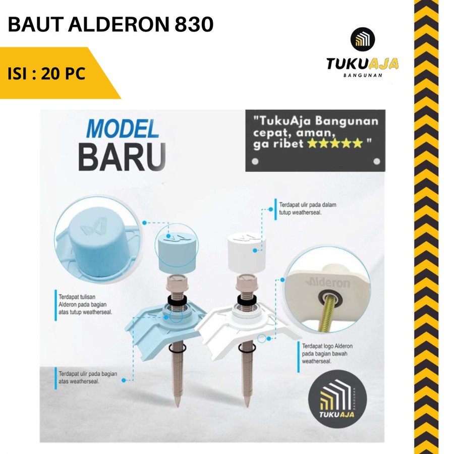 Jual Baut Alderon 830/860 Weather Seal Double Layer Isi 20 / Roofing ...