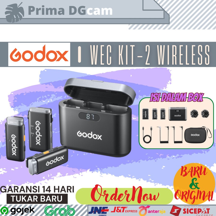 Jual Godox WEC Kit-2 Wireless Microphone System for Camera (2.4GHz ...