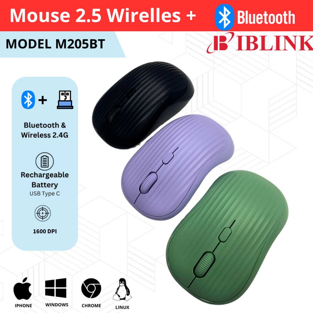 Jual Mouse Dual Mode Bluetooth Wireless Rechargeable m202BT / Mouse ...