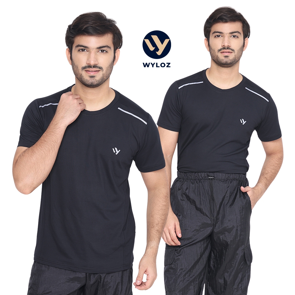 Jual Wyloz Baju Kaos Olahraga Hitam Jersey Gym Sport Lengan Pendek ...
