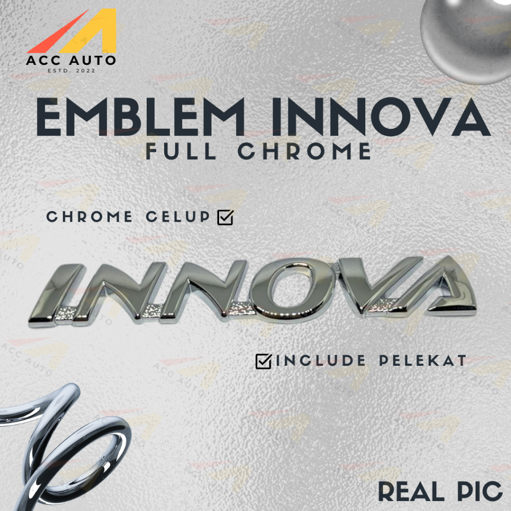 Jual Emblem Innova/ Tulisan Innova Chrome Lambang Merek Kecil Toyota ...