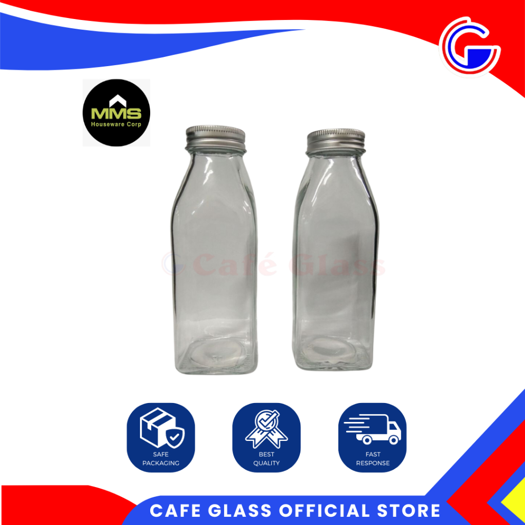 Jual Botol Kaca Kotak BK-350ml / Botol Kaca Kotak Murah / Botol Kaca ...