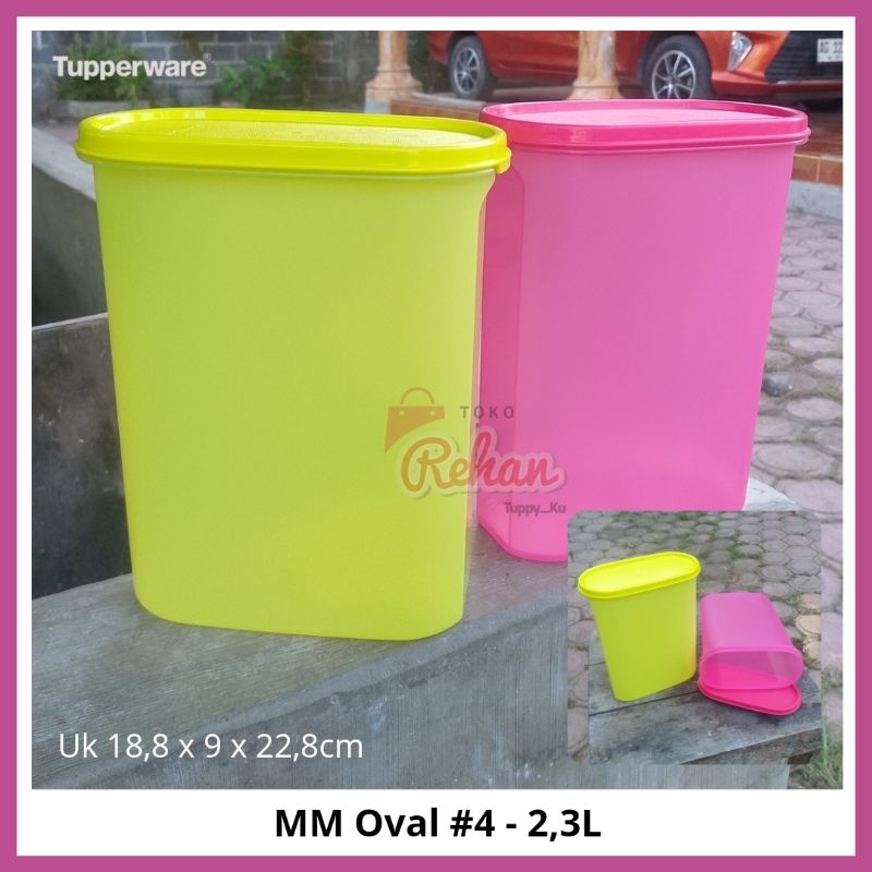Jual MM Oval #4 2,3 Liter - Wadah Susu 1kg Tupperware | Shopee Indonesia