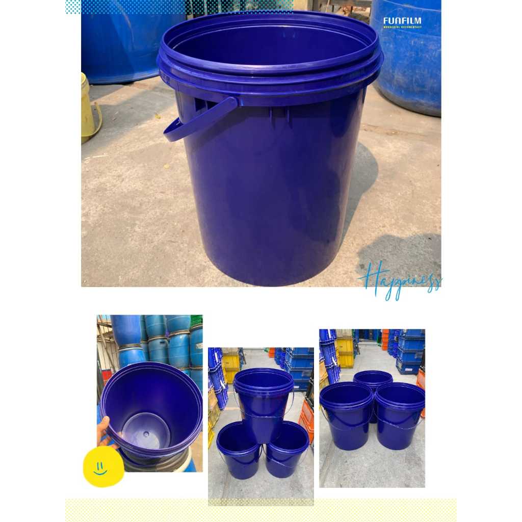 Jual Ember 25kg bekas cat sablon plus tutup ember bekas sablon 25kg ...
