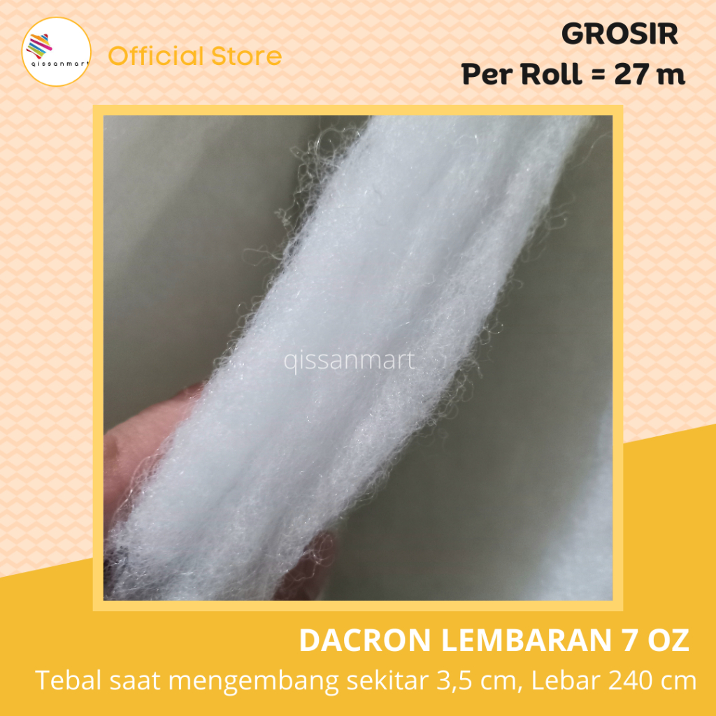 Jual Per Roll : Dacron Lembaran 7oz, Panjang 27 m Lebar 2,4 m | Shopee ...