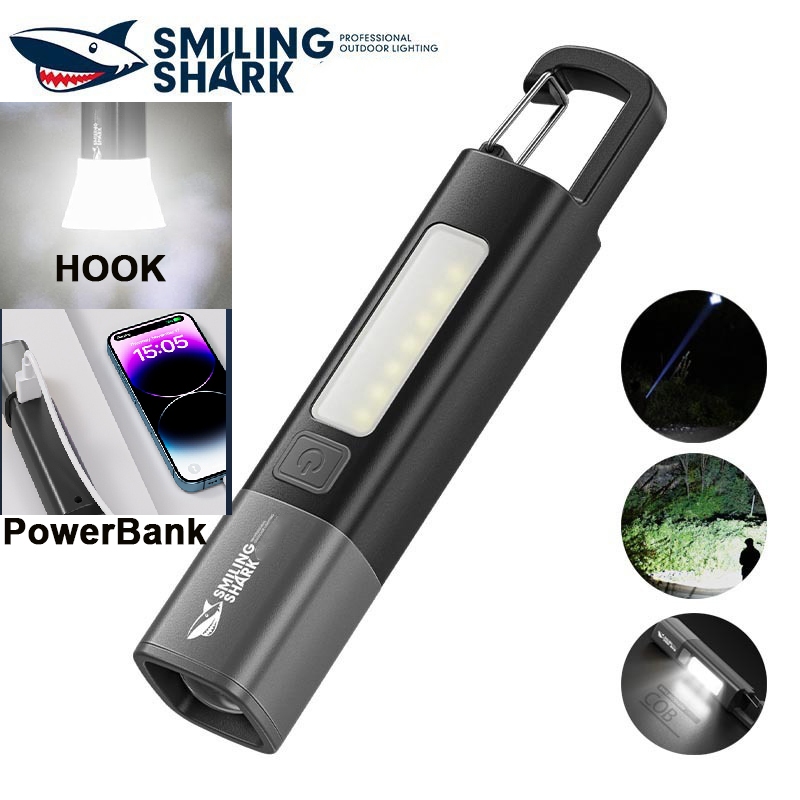 Jual Senter Smiling Shark SD1023 Black Edition Camping Kemah Hook ...