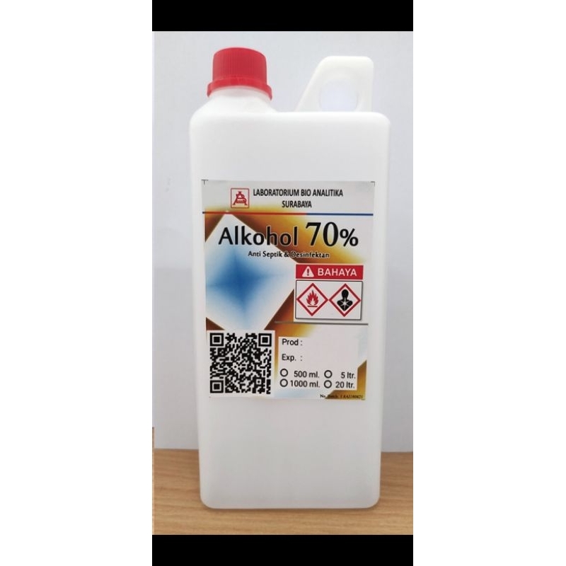 Jual Alkohol medis 70% dan 96% kemasan 1 liter | Shopee Indonesia