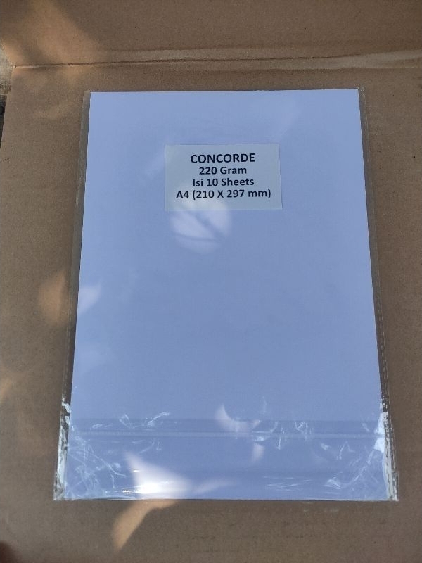 Jual Kertas Concorde A4 220 Gram isi 10 Lembar PUTIH / CREAM | Shopee ...
