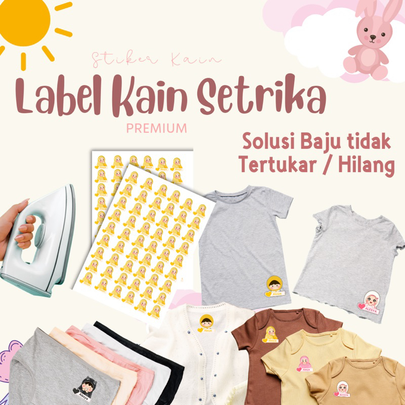 Jual STIKER KAIN SETRIKA LABEL NAMA BAJU KAOS STICKER SABLON COSTUM ...