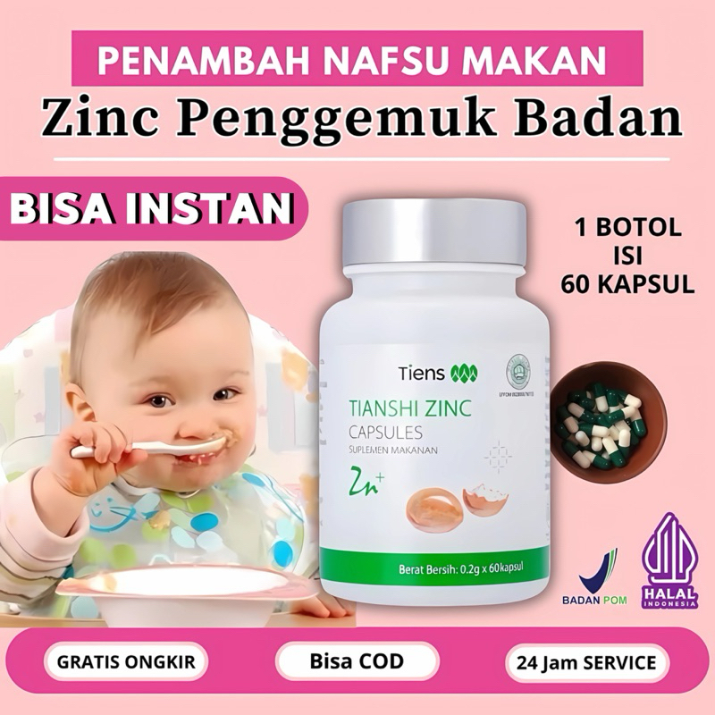 Jual Zinc Tiens Anak Penambah Nafsu Makan Penggemuk Badan Original ...
