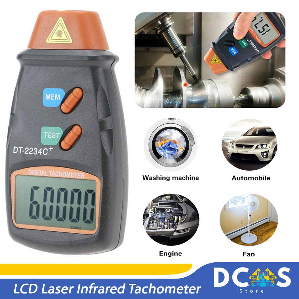 Jual LCD Digital Laser Infrared Tachometer RPM Alat Ukur Kecepatan DT ...