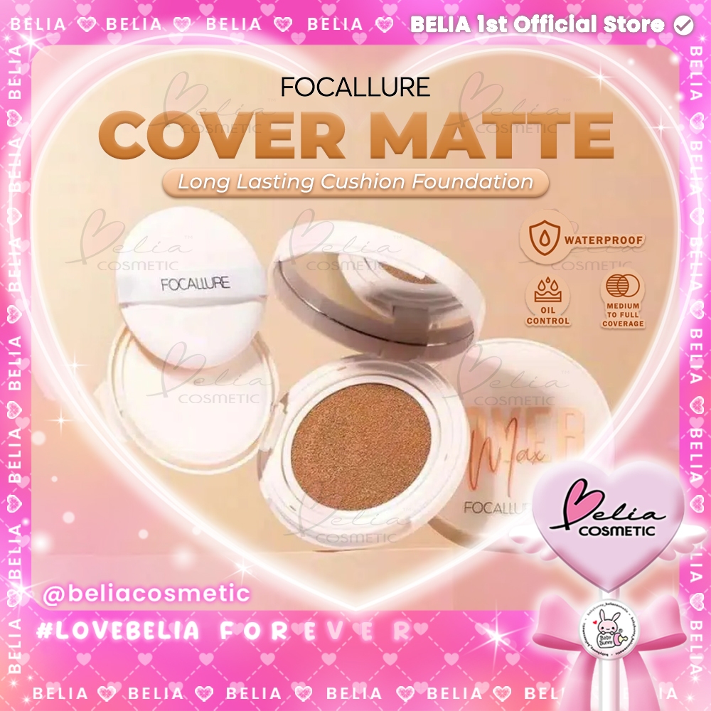 Jual BELIA FOCALLURE Cover Matte Longlasting Cushion Foundation FA162 ...