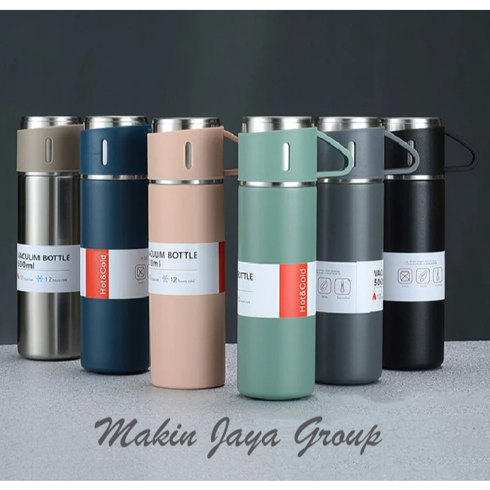 Jual Termos Vacuum Flask Set tumbler Botol Minum Cangkir Premium 500ml ...
