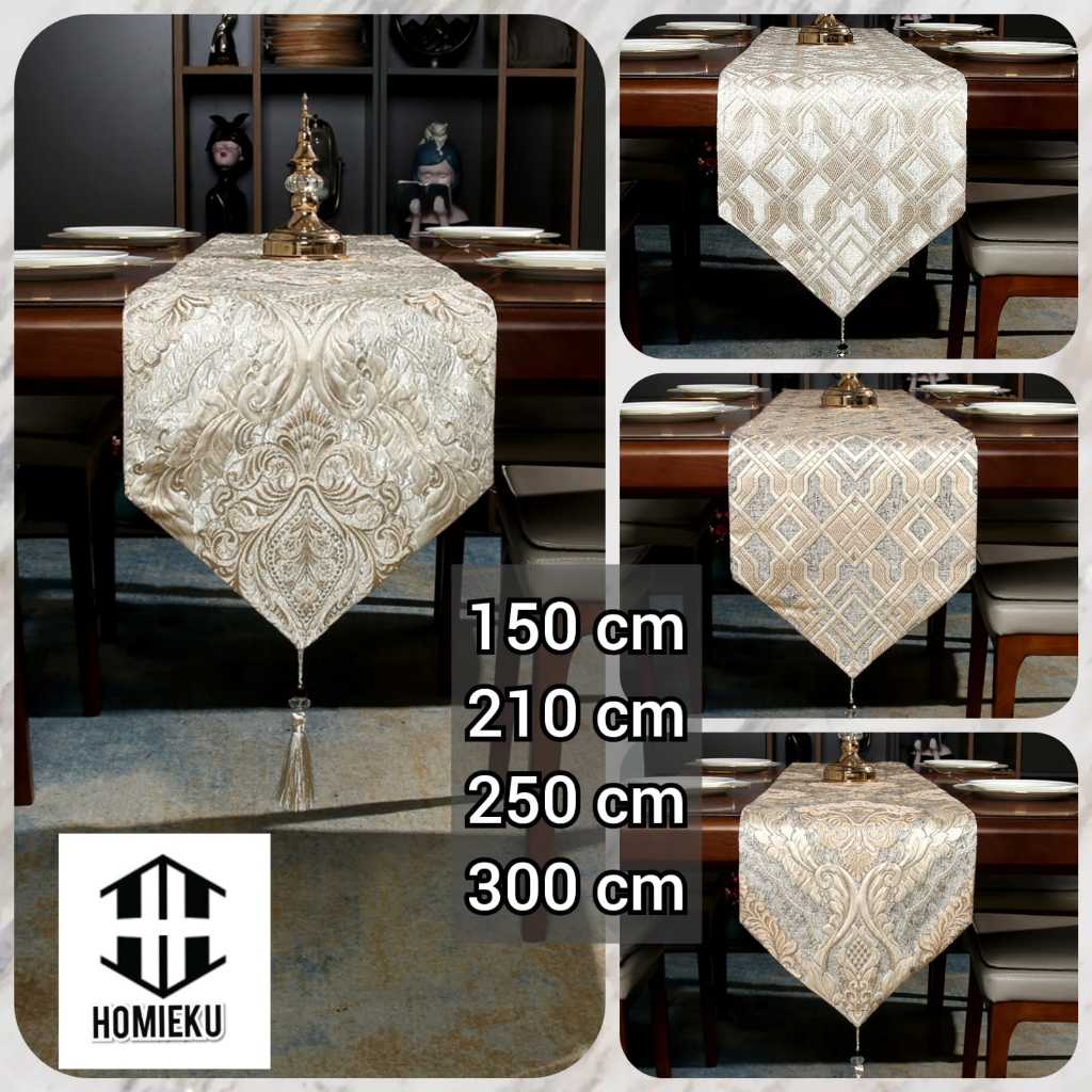 Jual Table Runner Meja Makan Tamu Panjang Aesthetic Mewah 150 200 210 ...