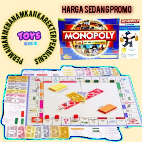 Jual Termurah Monopoly Internasional 5 In 1: Monopoli, Catur, Ludo ...