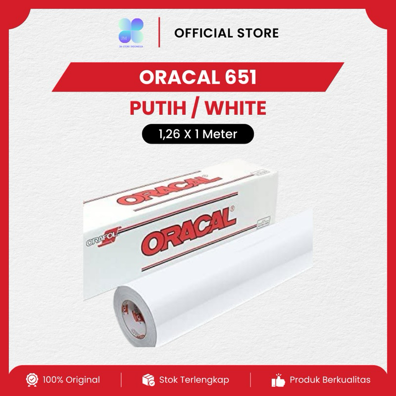 Jual Oracal 651 Putih 1 Meter Glossy Matte Doff Stiker Vinyl Lebar 1,26 ...