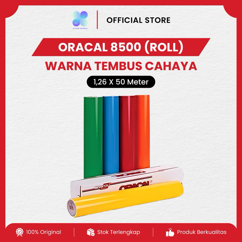 Jual Oracal 8500 Translucent Roll 50 Meter Stiker Neon Box Warna Tembus ...