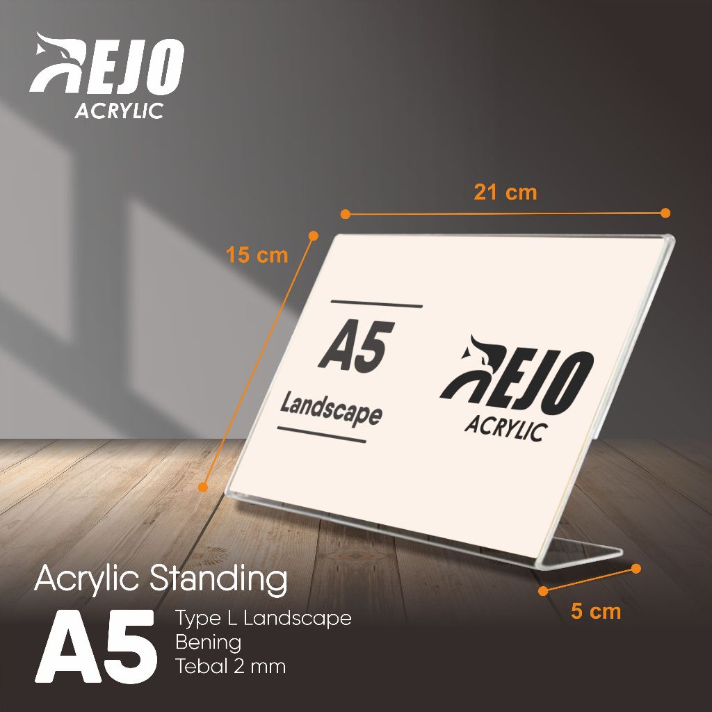 Jual Tent card Akrilik Display Standing A5 Tipe L Landscape tempat ...