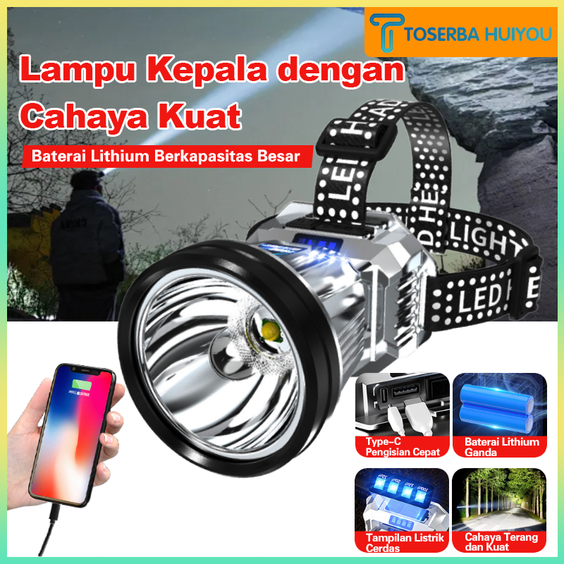 Jual 【 COD】senter led super terang kepala/super terang senter kepala/senter kepala super terang ...
