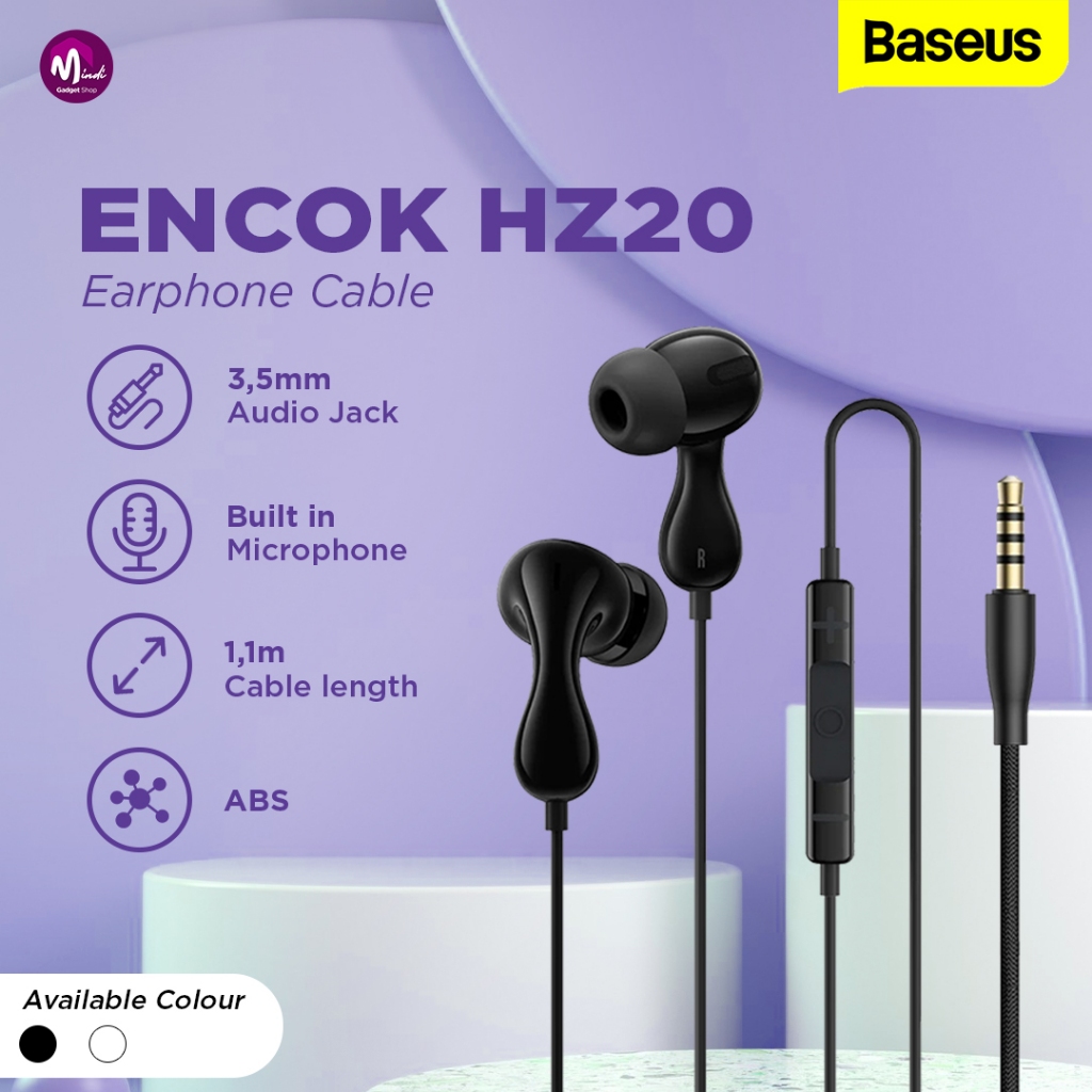 Jual Baseus Encok HZ20 Headset Handsfree Encok Jack 3.5mm Wired ...