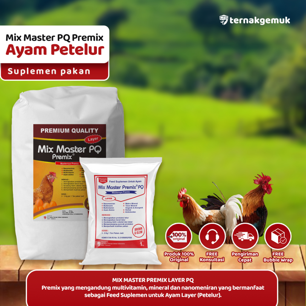 Jual MIX MASTER PREMIX LAYER PQ - Suplemen Pakan Untuk Ayam Petelur ...