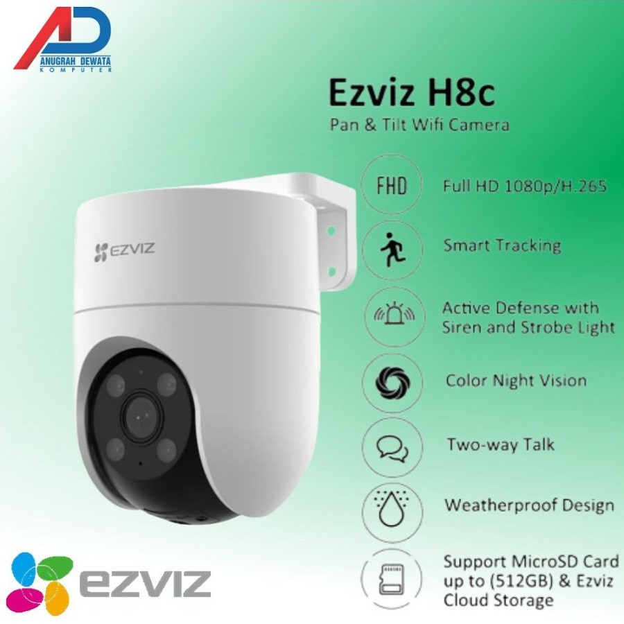 Jual EZVIZ H8C 2MP SMART CCTV WIFI IP CAMERA OUTDOOR ROTATE 360 ...