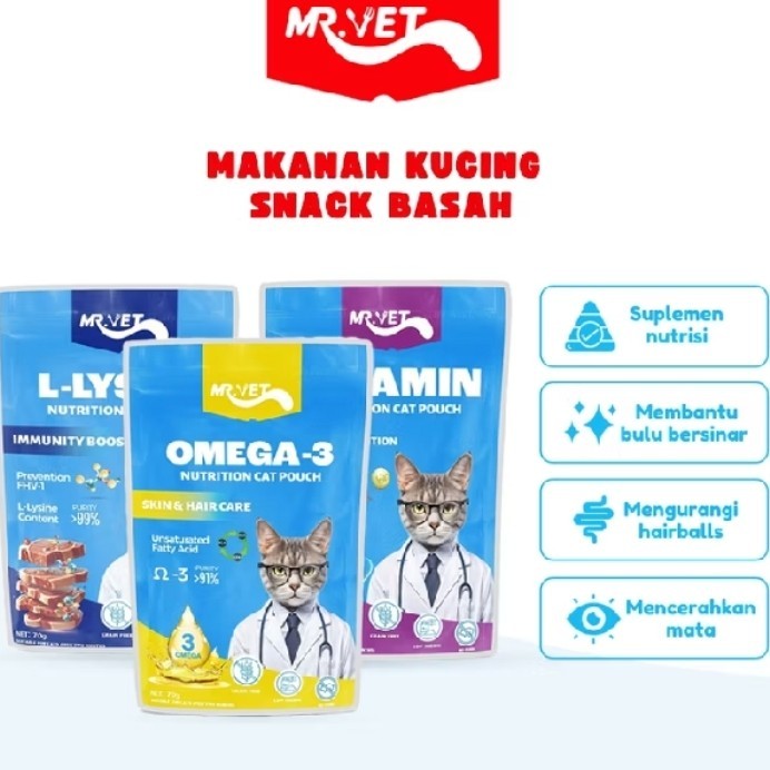 Jual MR.Vet - Nutrition Cat Pouch 70g Cat Food | Shopee Indonesia