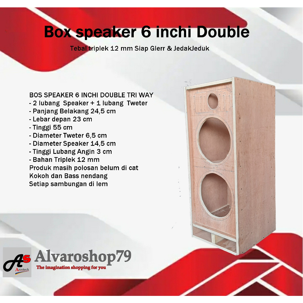 Jual Box Speaker 6 inchi Double tri way, Box speaker 6 inchi+Tweter ...