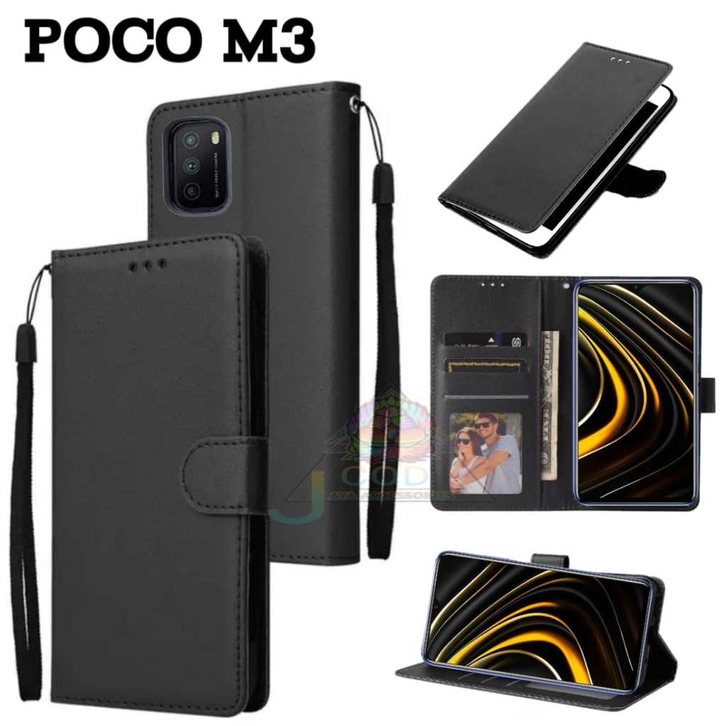Jual Case Dompet Lipat Polos Walet Leather Tipe POCO M3 Flip Dompet ...