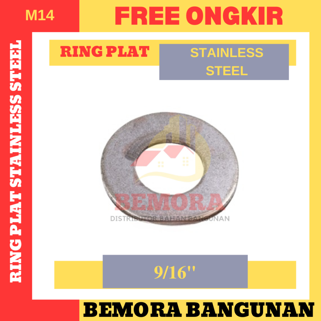 Jual Ring Plat Stainless Steel / Washer Plat / Plate Washer M14 (9/16 ...