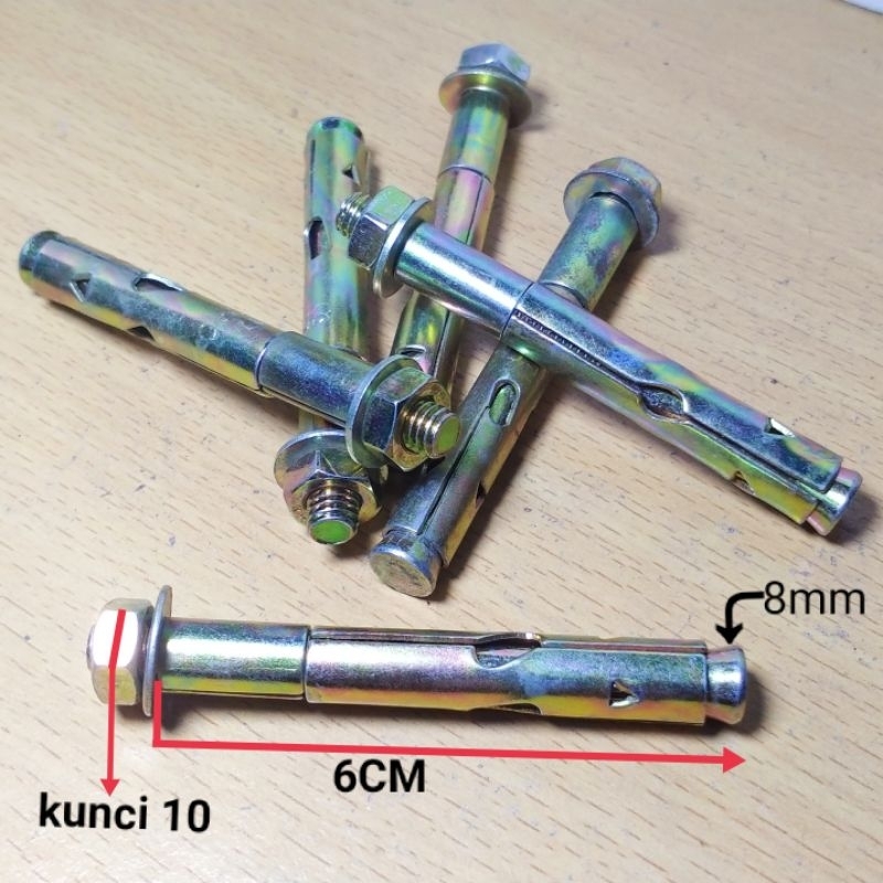 Jual dinabolt m8x60mm / 6cm ramset m8 | Shopee Indonesia