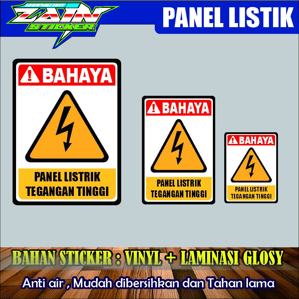 Jual STICKER vinyl anti air/waterproof BAHAYA PANEL LISTRIK TEGANGAN ...