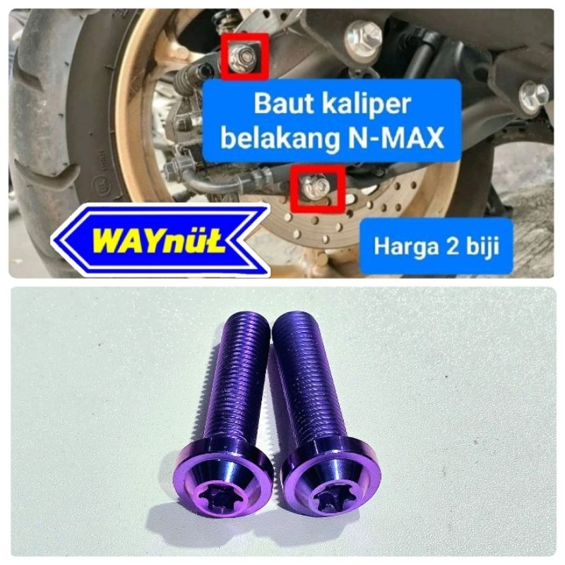 Jual Baut kaliper Belakang Nmax Titanium (2biji) | Shopee Indonesia