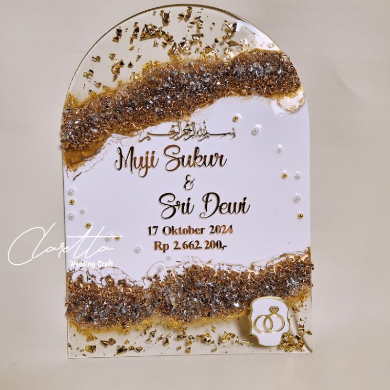 Jual Dekorasi Mahar Kecil Pernikahan Resin bentuk kubah white gold ...