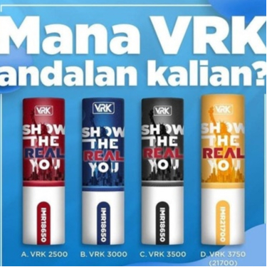 Jual 1 PCS Battery VRK 18650 2500 mAh 3000 mAh 3500 mAh Batrai Original ...