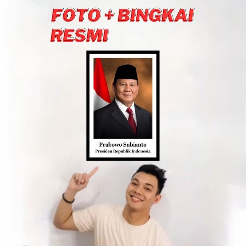 Jual FOTO+BINGKAI PRESIDEN TERPILIH RESMI PAK PRABOWO SUBIANTO UKURAN ...