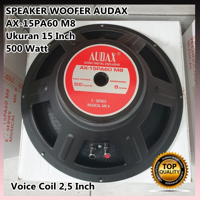 Jual SPEAKER WOOFER AUDAX AX 15 PA 60 FULL RANGE 15in 15inch 500 WATT 15PA60 AX 15PA60 M8 ...