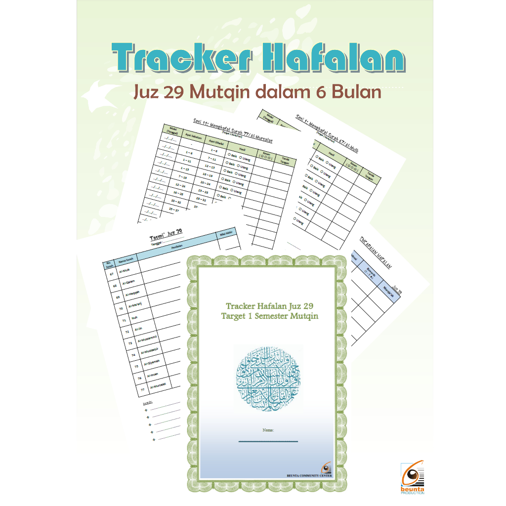 Jual Tracker Hafalan Quran/Buku Tahfizh untuk Anak dan Umum dalam Satu ...