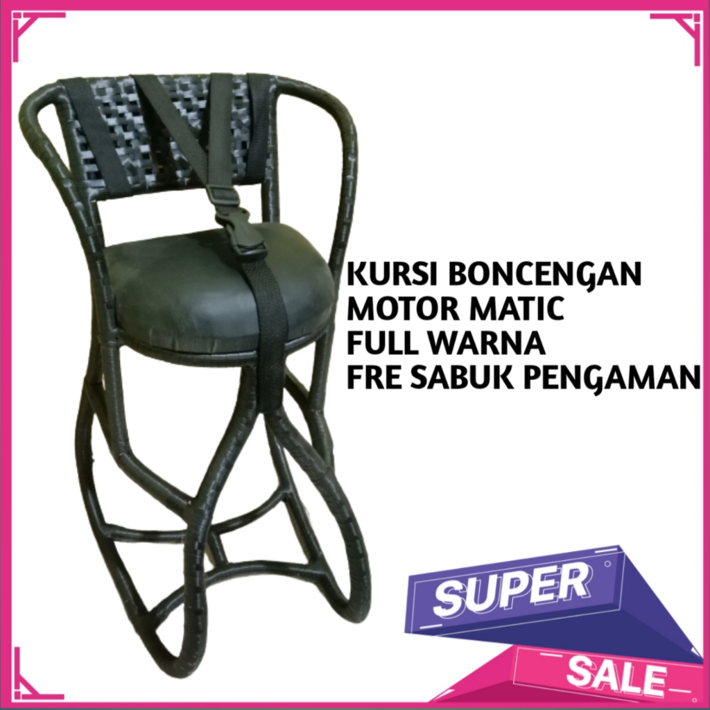 Jual Kursi boncengan motor matic ful warna fre sabuk pengaman/kursi ...