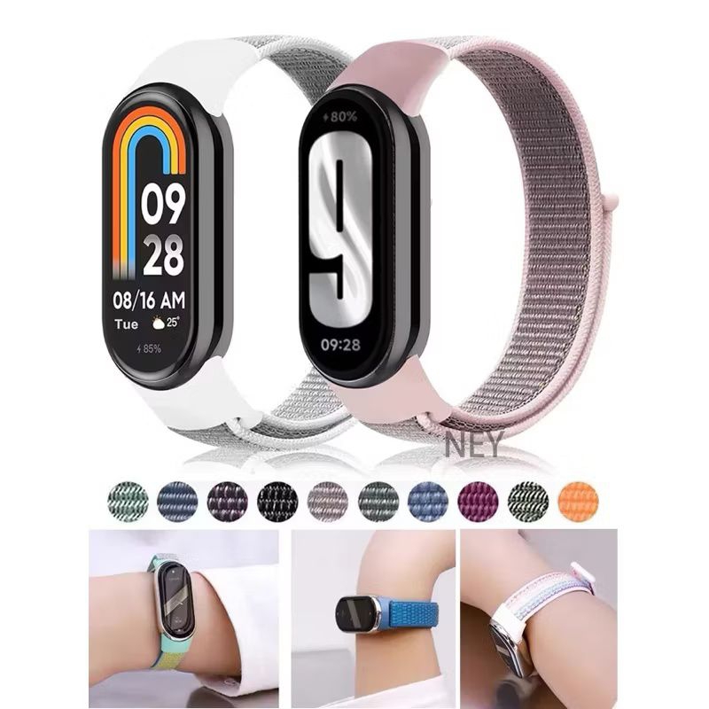 Jual nylon strap Xiaomi mi band 9 pengganti tali smart band | Shopee Indonesia