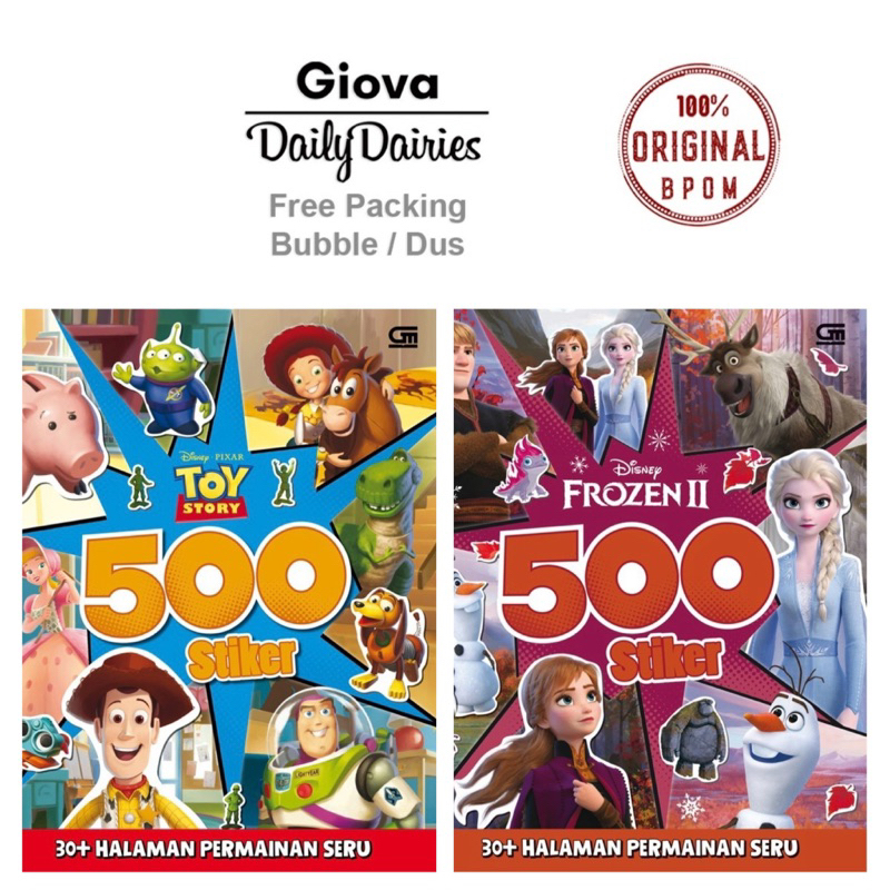 Jual Buku aktivitas disney toy story frozen II 500 sticker stiker ...