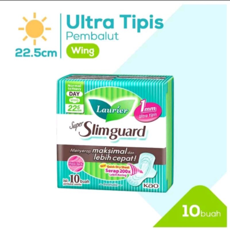 Jual Laurier Super Slimguard 10s 22.5CM Wings | Shopee Indonesia