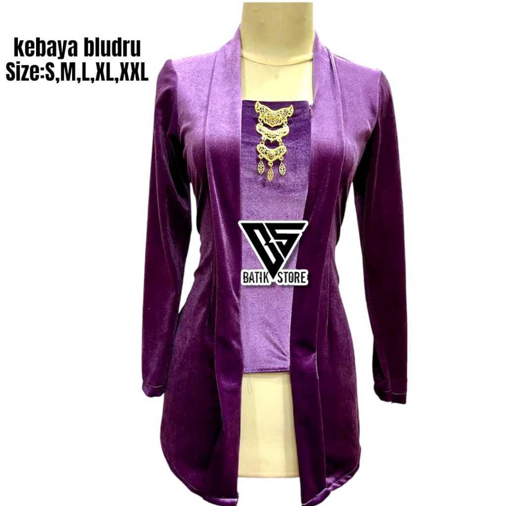 Jual Kebaya Bludru Kutu Baru stretch/Kebaya Kartitni/kebaya Wisuda/kebaya bludru polos | Shopee ...