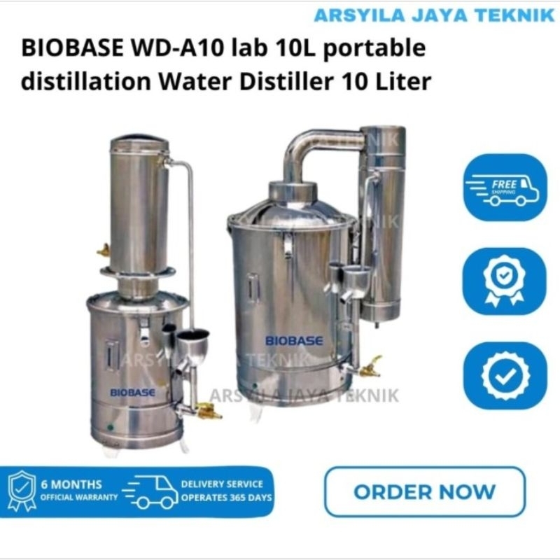 Jual BIOBASE WD-A10 lab 10L portable distillation Water Distiller 10 ...