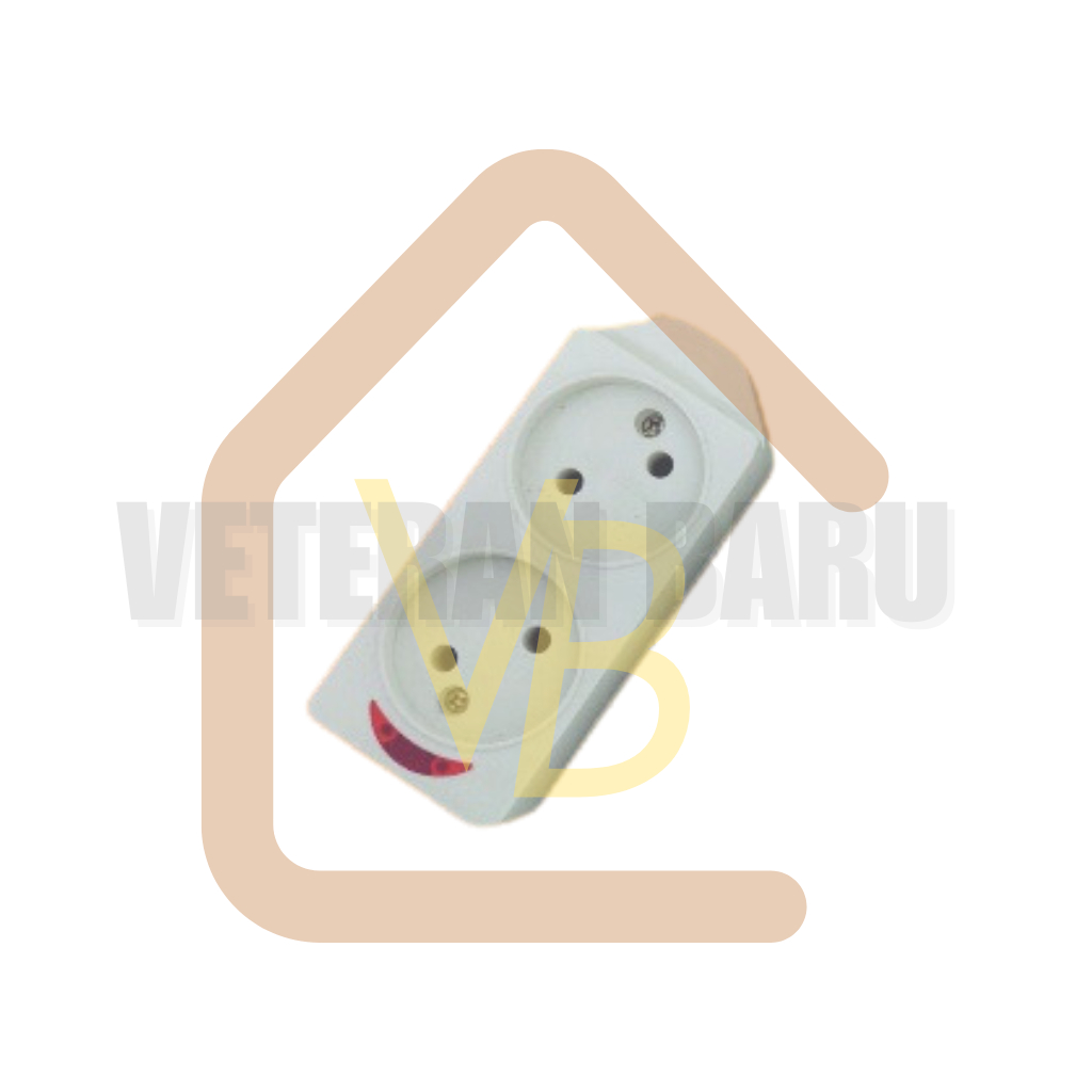 Jual Stop Kontak Gepeng 2 Lubang (Indikator Lampu) StopKontak Terminal Kuningan | Shopee Indonesia