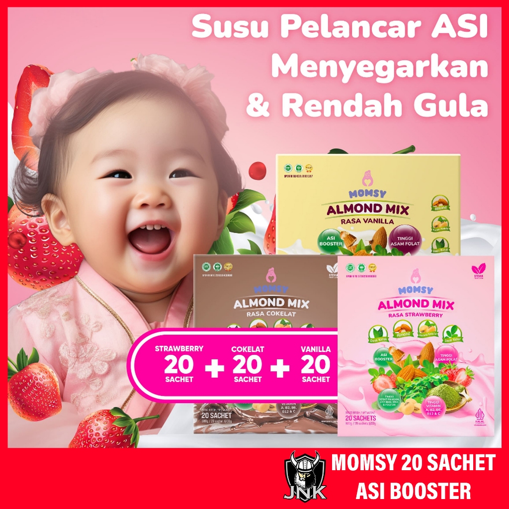 Jual MOMSY ALMOND MILK 20 Sachet 600gr | ASI Booster Pelancar Asi 4 ...