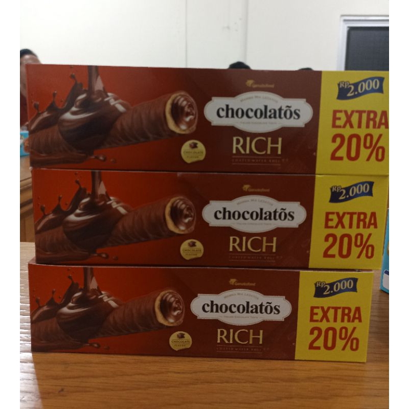 Jual Chocolatos Rich 19gr X 12 Pcs | Chocolatos Wafer Stick Roll ...